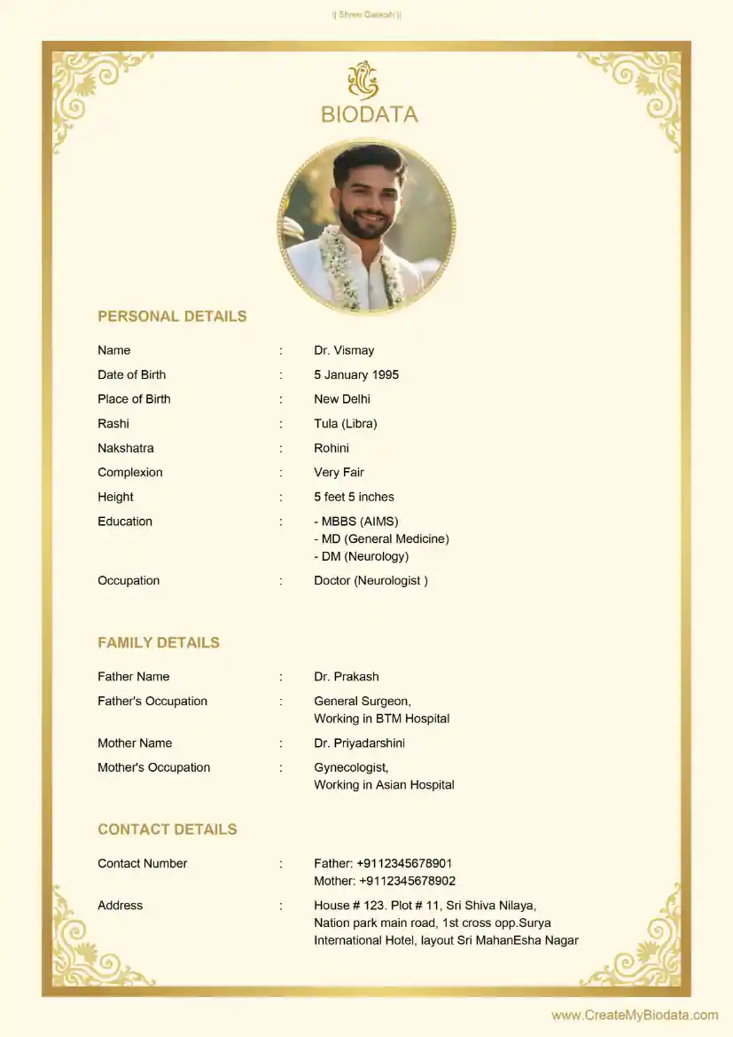 Marriage Biodata Form Download Pdf Marriage Biodata